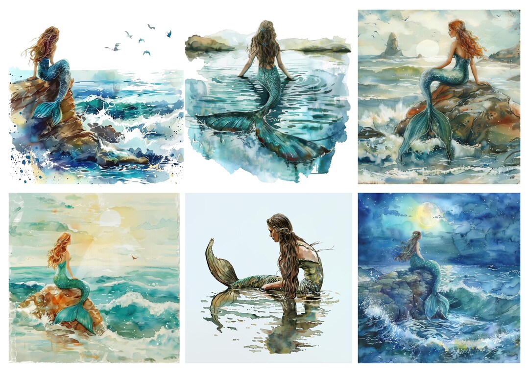 Rice Paper for Decoupage / Mermaid Mermaids / 1 Rice Paper / A4 ...