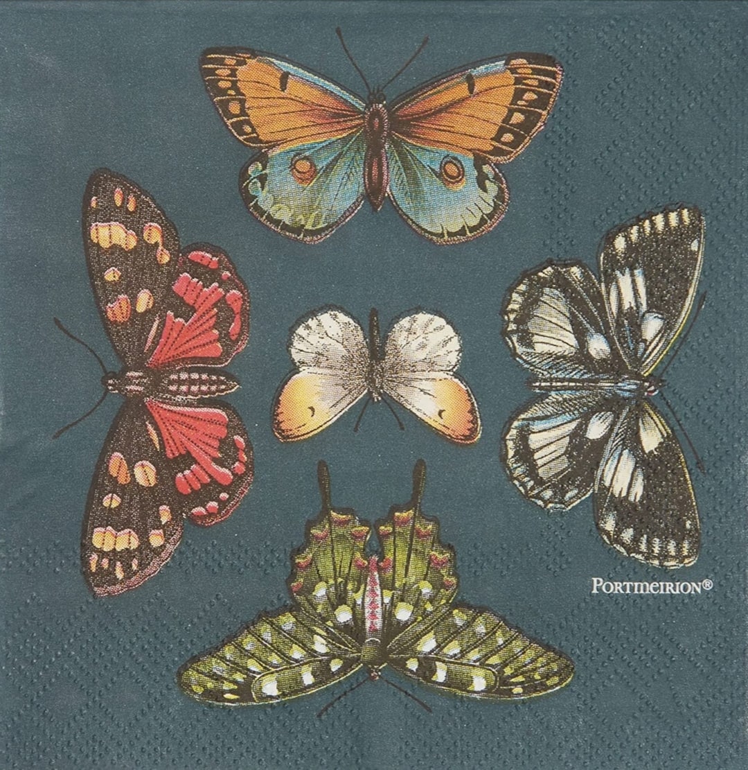 Decoupage Napkins Butterfly Paper Napkins Set of 3 Cocktail Size - Etsy
