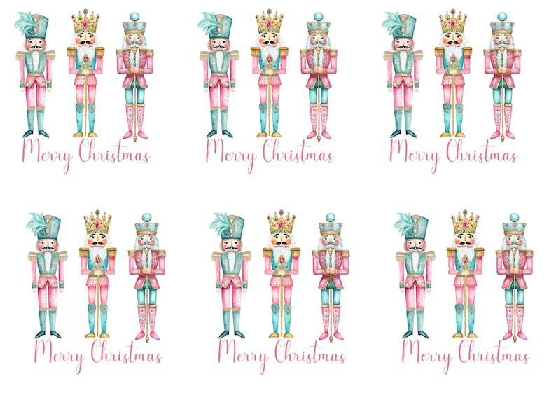 Rice Paper for Decoupage / Christmas Nutcracker Pastel Coastal Pink/ 1 ...