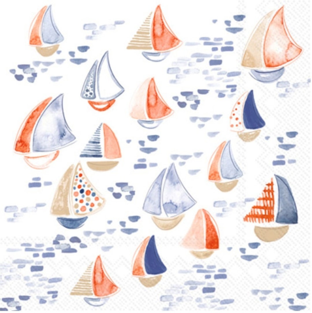 Decoupage Napkins Sailboat Paper Napkins Set of 3 Cocktail Size - Etsy