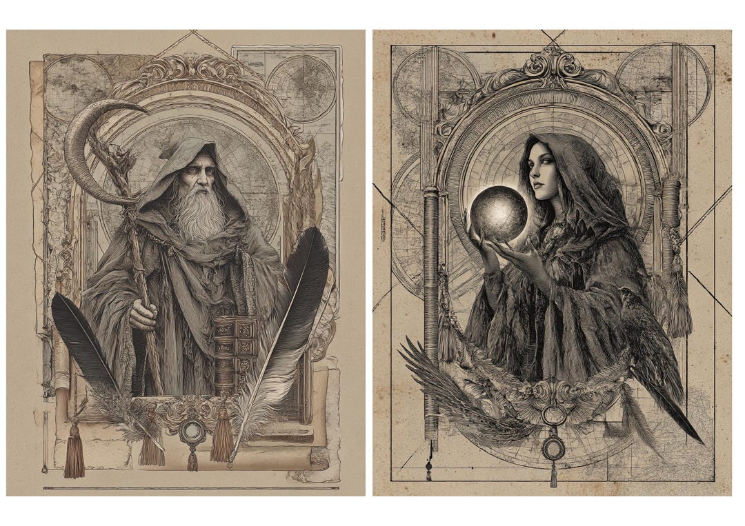 Rice Paper for Decoupage / Wizard Witch Halloween Alchemy Magic / 1 ...