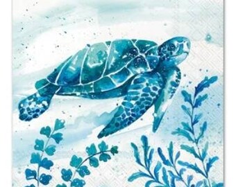 Decoupage Napkins Sea Turtle Paper Napkins 10 X - Etsy
