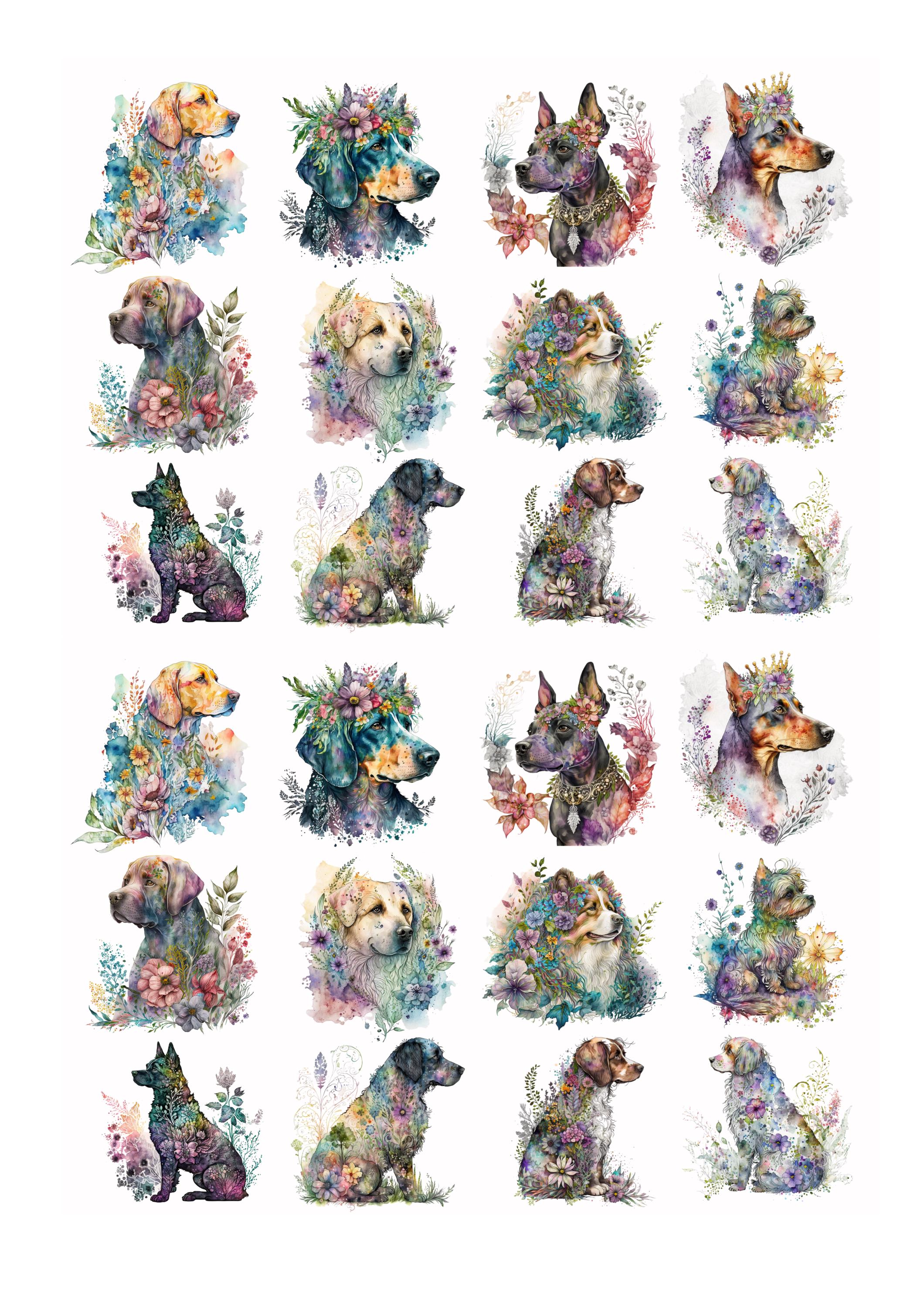 Rice Paper for Decoupage / Dog Dogs / 1 Rice Paper / A4 / A5 ...