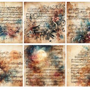 Rice Paper for Decoupage / Music Notes Sheet Music Violin Guitar / 1 ...