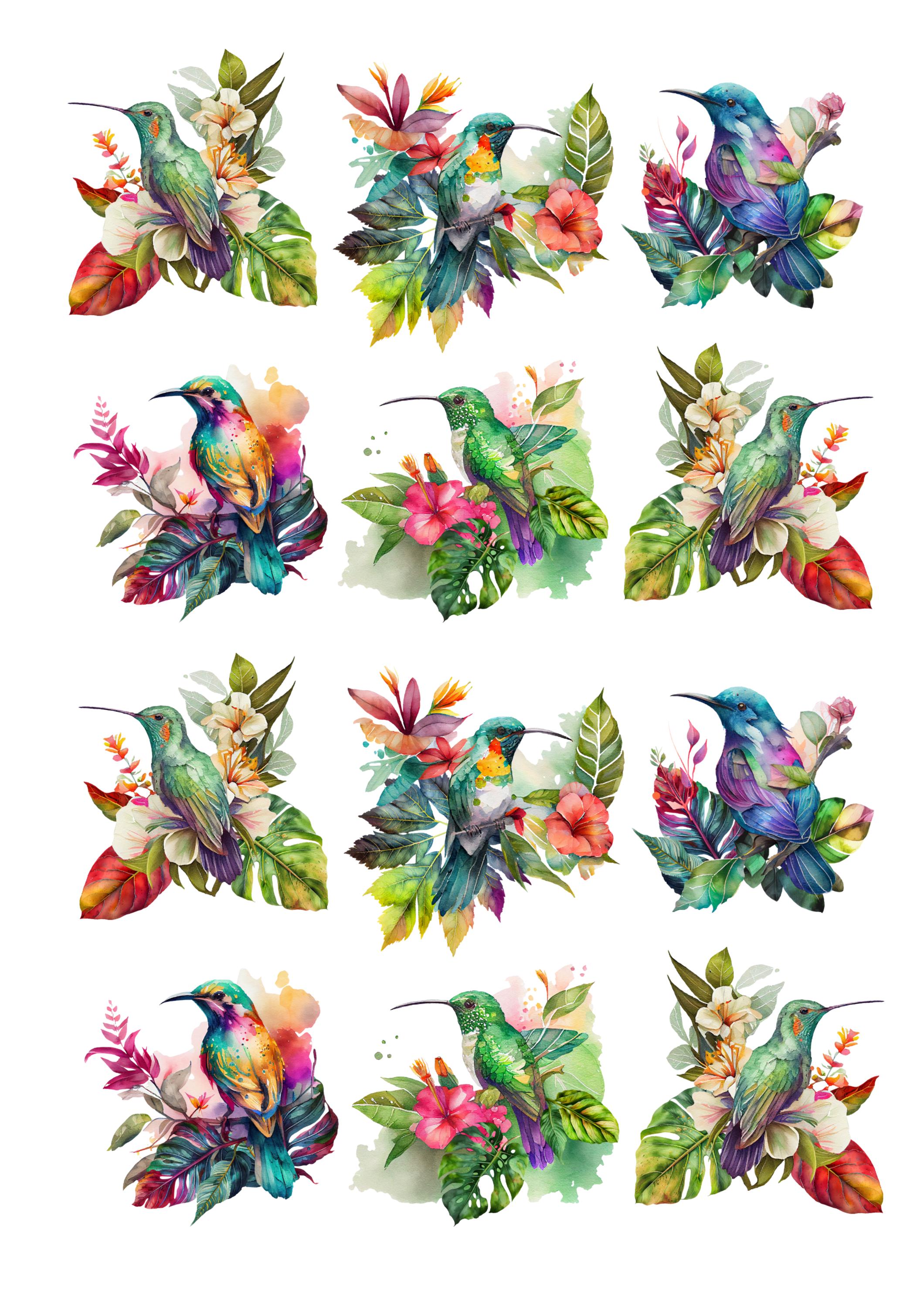 Rice Paper for Decoupage / Hummingbird / 1 Rice Paper / A4 / A5 ...