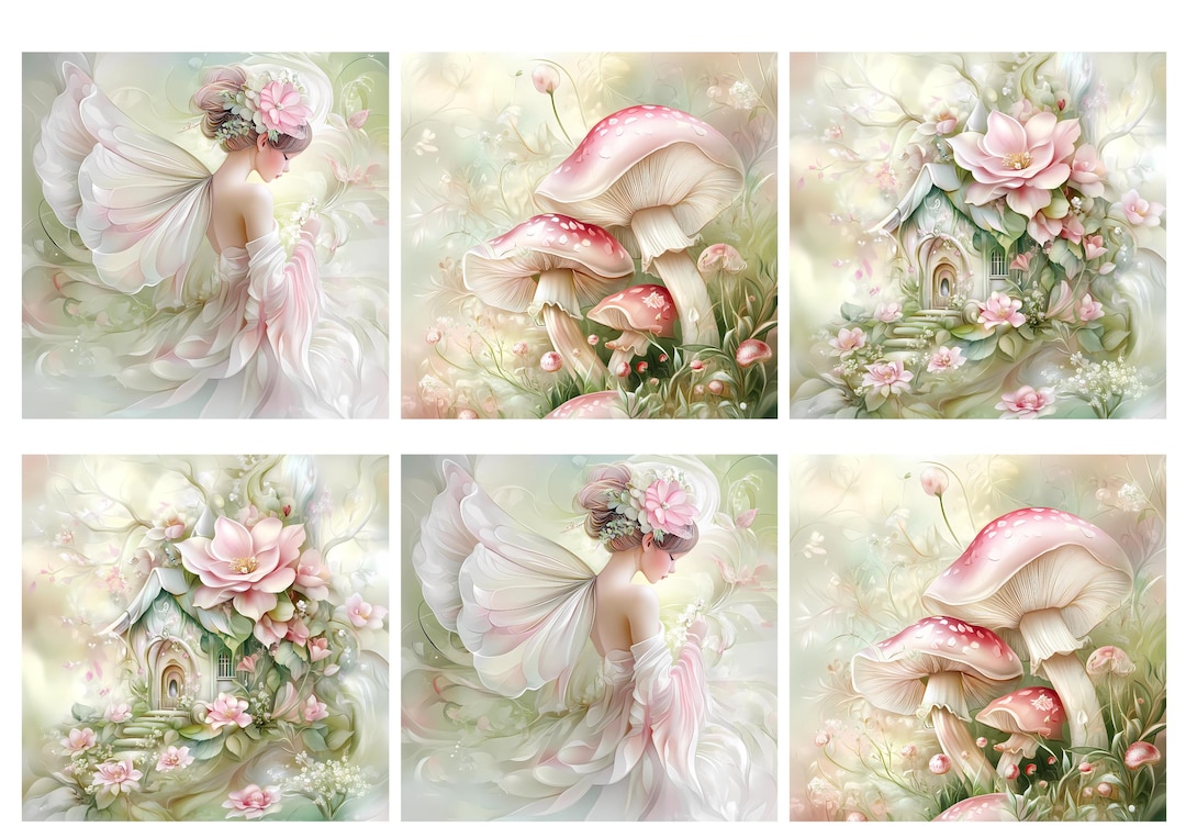 Rice Paper for Decoupage / Fairy Fairies Mushrooms House Forest / 1 ...