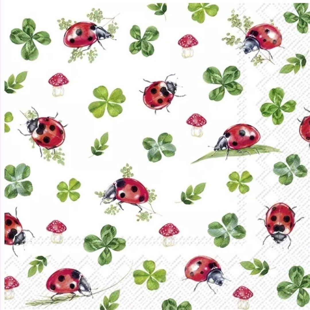 Decoupage Napkins Ladybug Paper Napkins Set of 3 Luncheon Size - Etsy