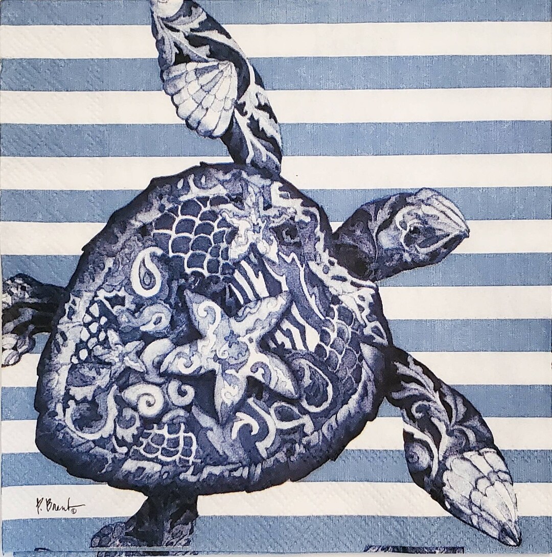 Decoupage Napkins- Sea Turtle Paper Napkins- Set of 3- Cocktail Size - Etsy