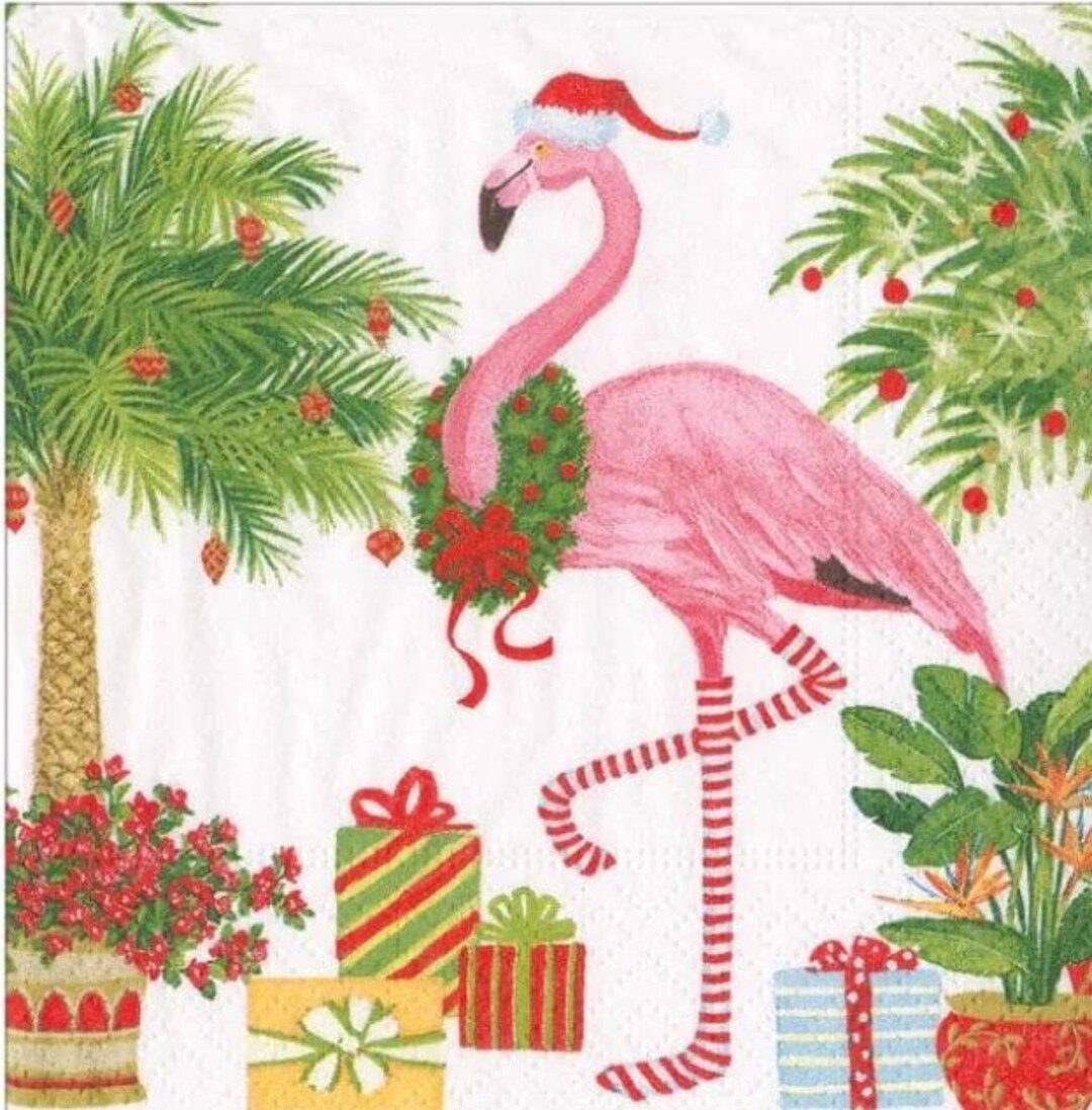 Decoupage Napkins Flamingo Paper Napkins Set of 3 Cocktail Size - Etsy