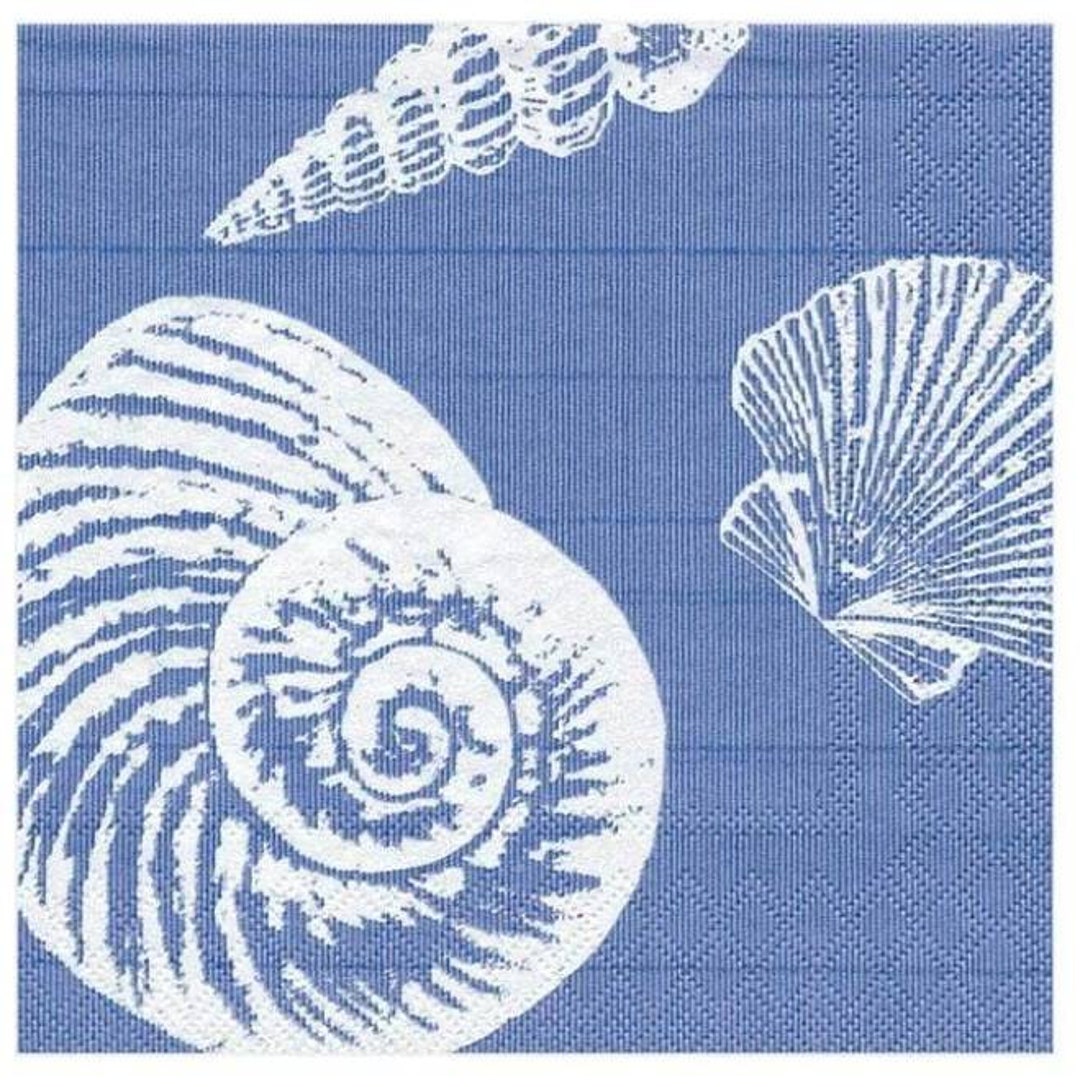 Decoupage Napkins- Seashell Paper Napkins- Set of 3- Cocktail Size - Etsy