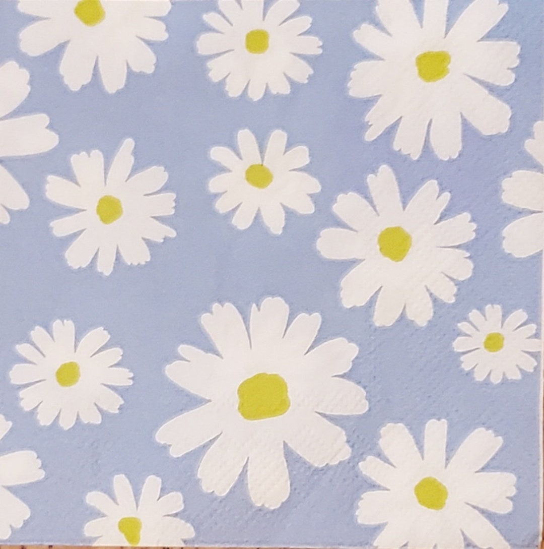 Decoupage Napkins- Daisy Paper Napkins- Set of 3- Cocktail Size - Etsy