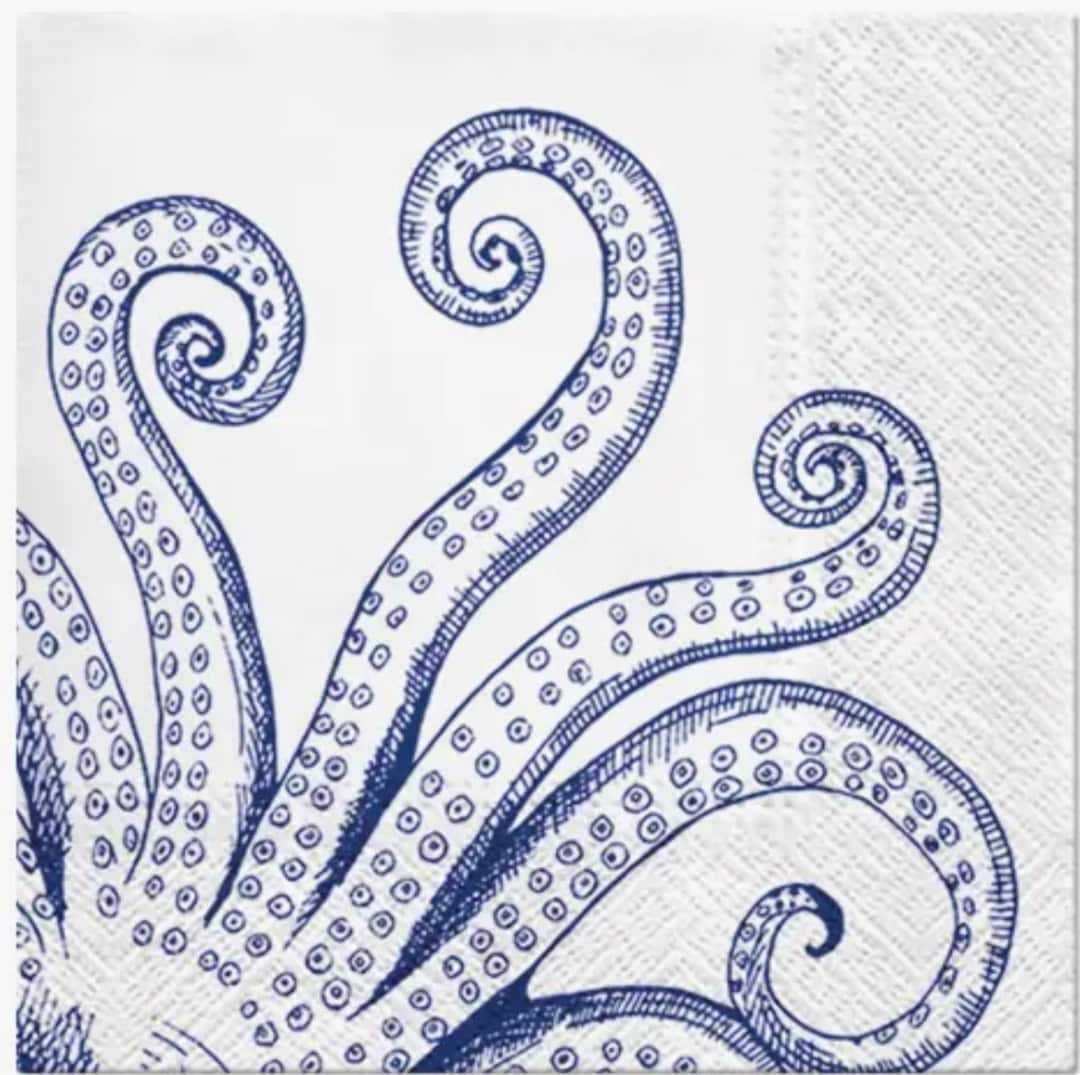 Decoupage Napkins- Octopus Paper Napkins- Set of 3 - Luncheon Size - Etsy