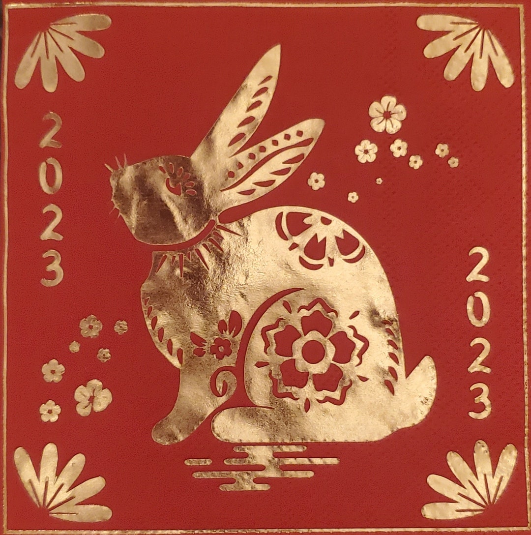 Decoupage Napkins Rabbit Bunny Chinese Zodiac Paper Napkins Set of 3 ...