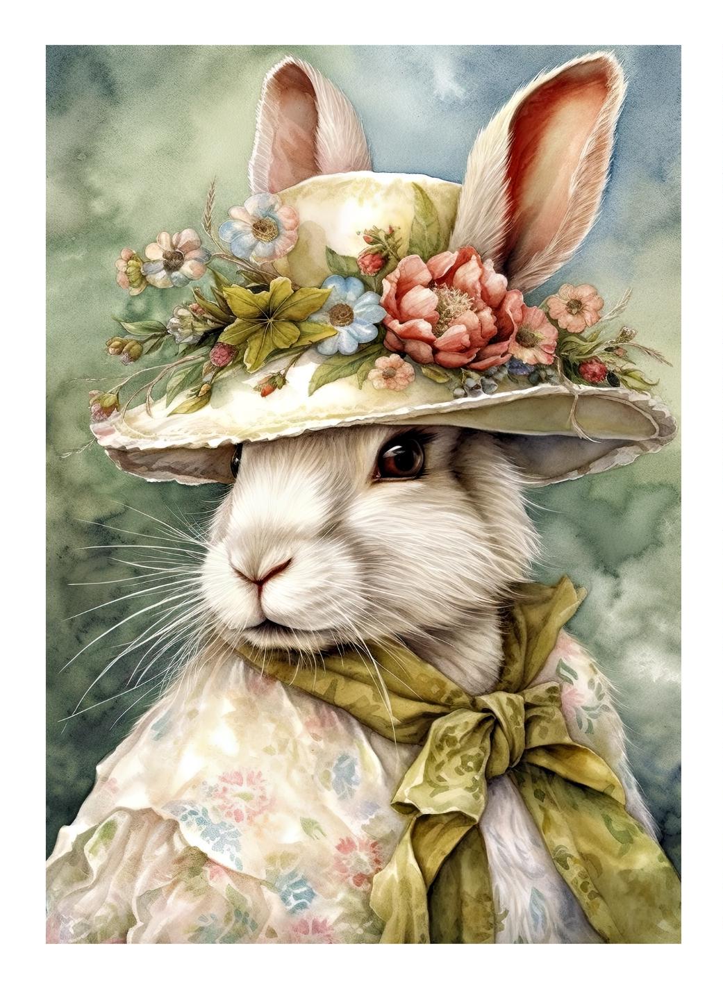Rice Paper for Decoupage / Mrs. Easter Bunny / 1 Rice Paper / A4 / A5 ...