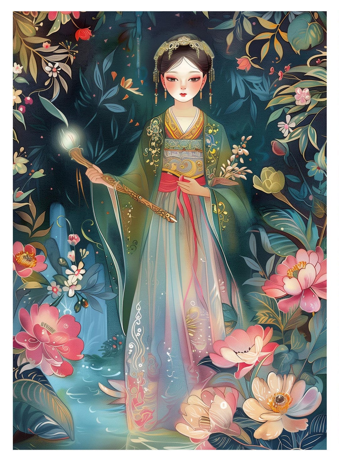 Rice Paper for Decoupage / Lady Woman Empress of the Forest / 1 Rice ...