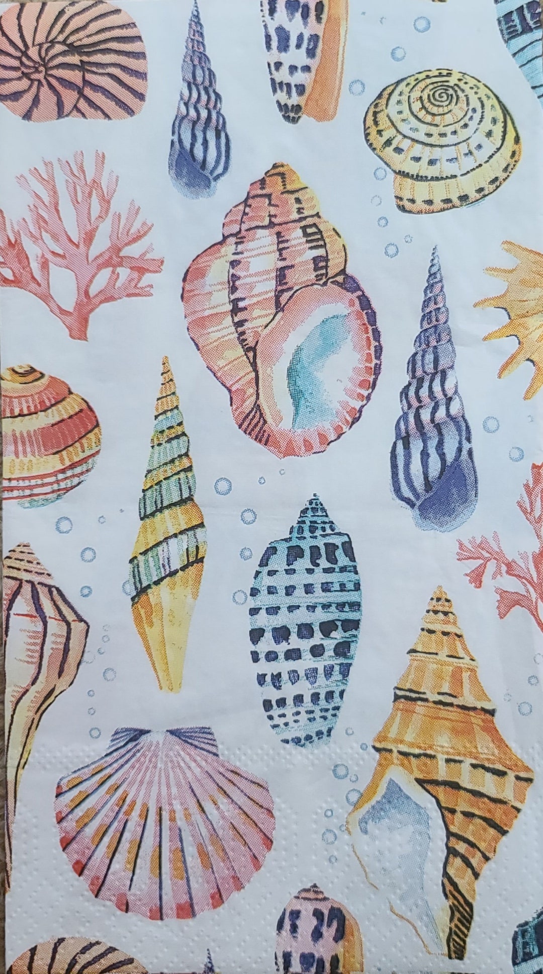 Decoupage Napkins Beach Seashell Paper Napkins Set of 2 Guest Size - Etsy