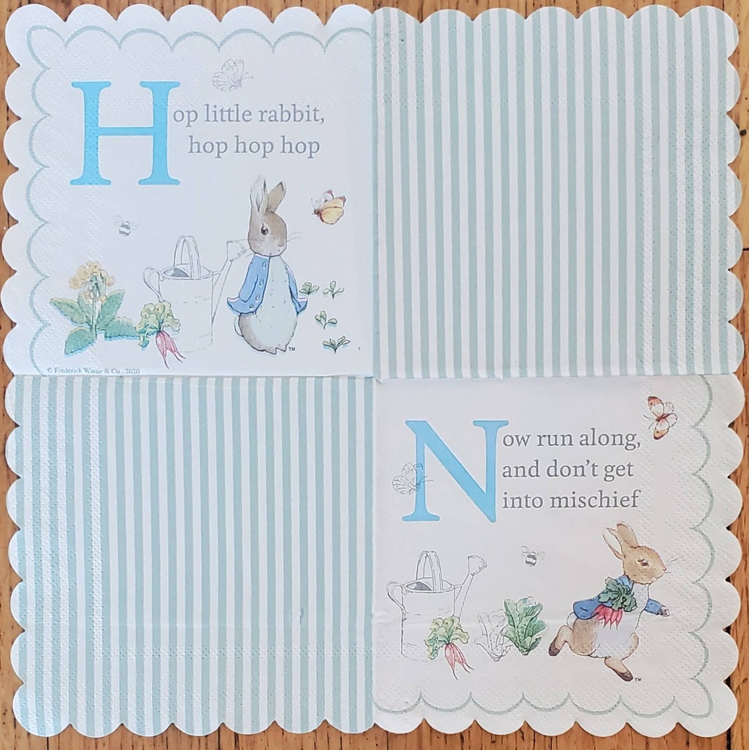 Decoupage Napkins Peter Rabbit & Seersucker Stripe Paper Napkins Set of ...