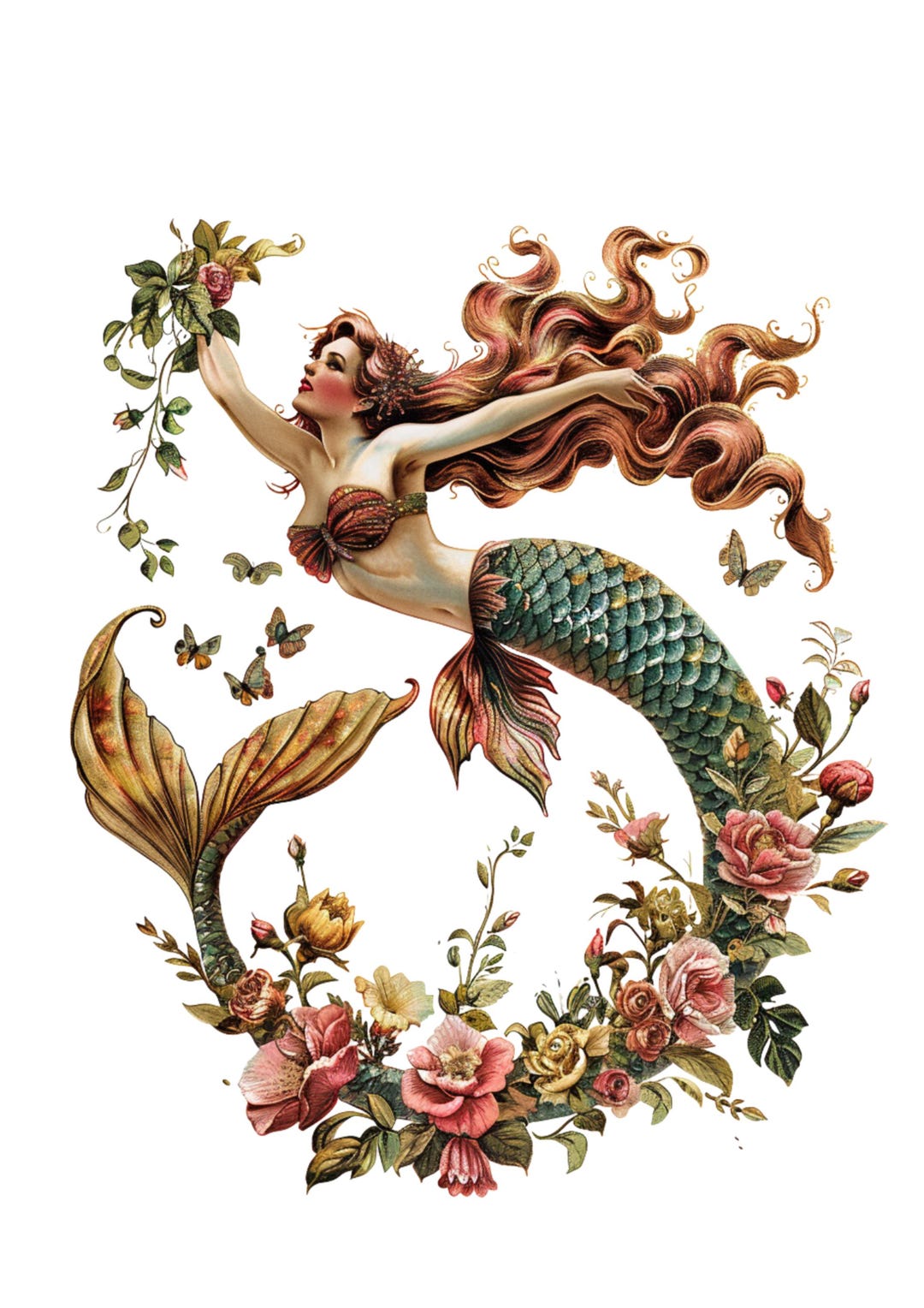 Rice Paper for Decoupage / Vintage Mermaids / 1 Rice Paper / A4 / A5 ...