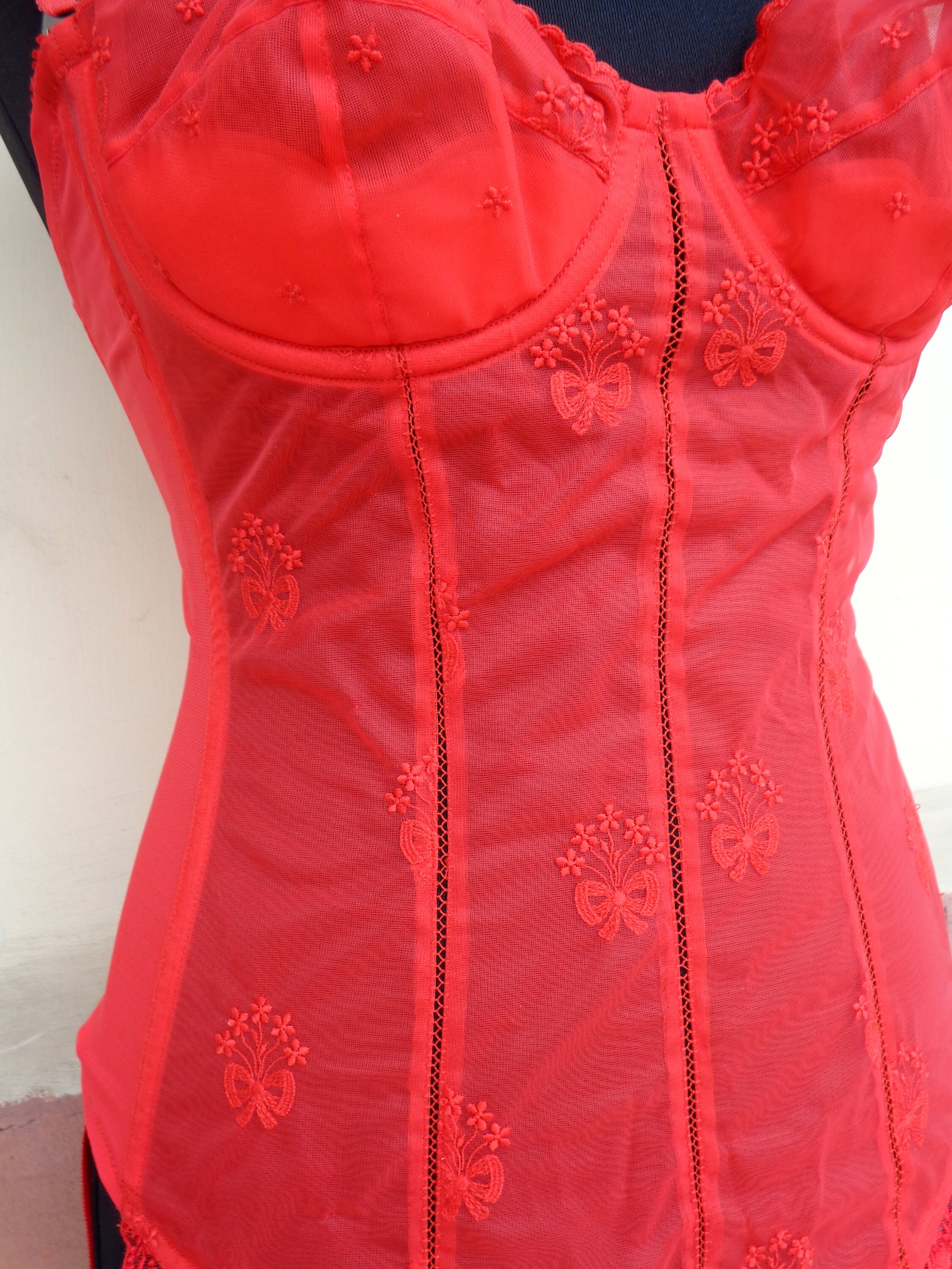 Strapless Red Modeling Corset Vintage Italy Sexy Red Corset - Etsy