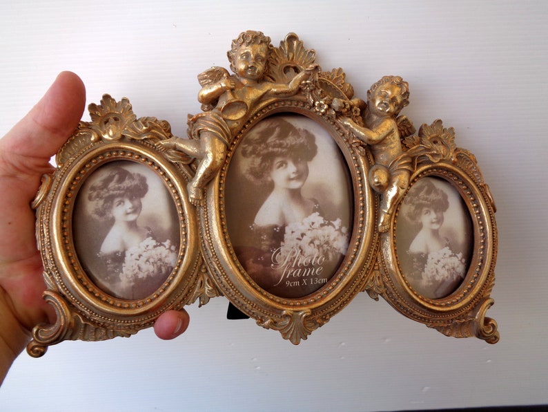 Vintage Oval Barocco Style With Cherub Triple Oval Photo Frame - Etsy
