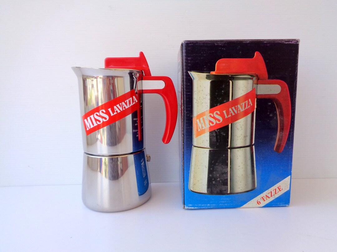 Brand New Italian Inox Coffee Maker Espresso Machine "miss Lavazza" 4-6 ...