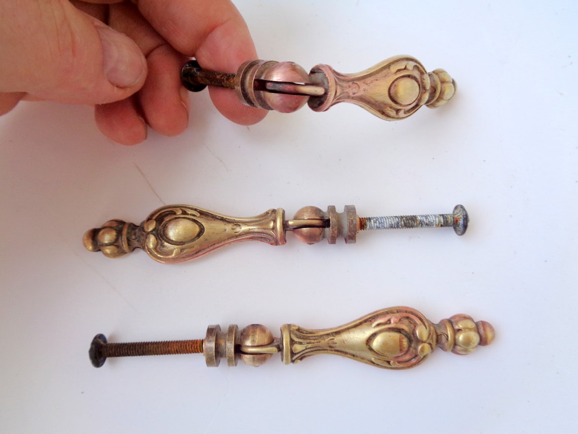 Set 3 Vintage Italian Brass Handles Antique Brass Antique | Etsy