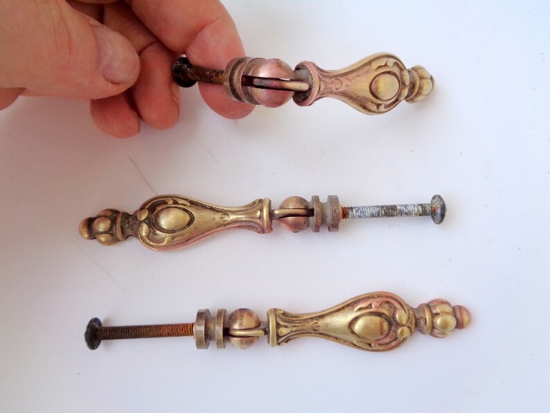 Set 3 Vintage Italian Brass Handles Antique Brass Antique | Etsy