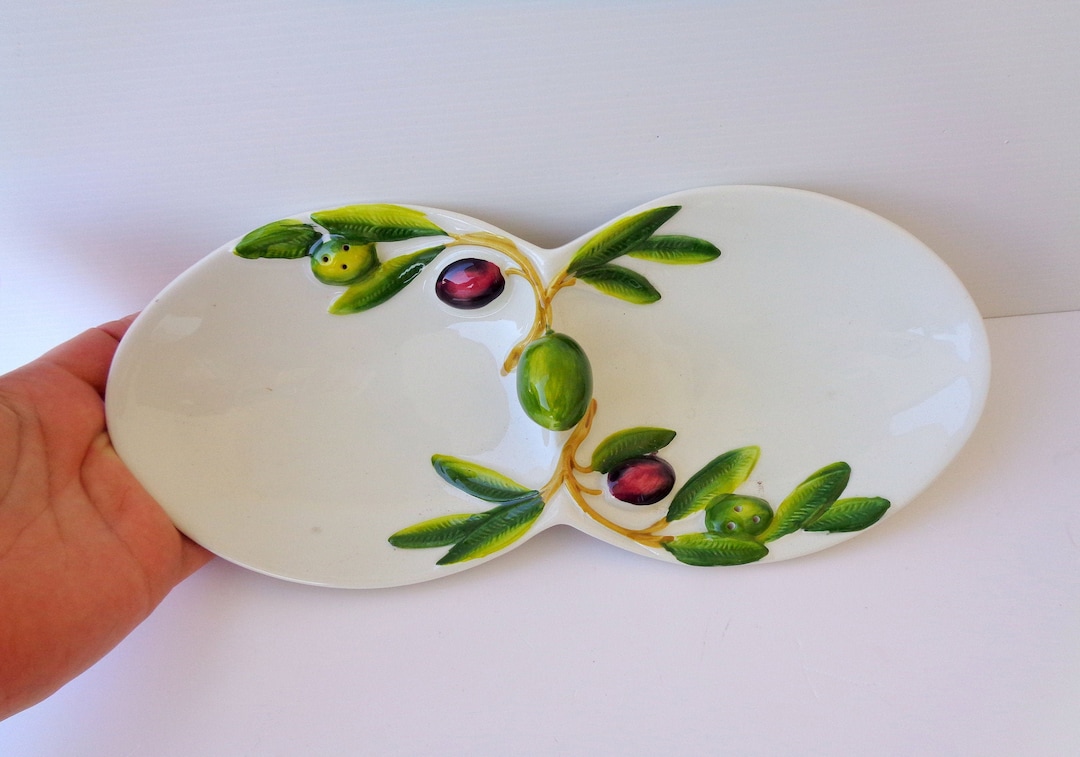 Ceramic Olives Serve Dish, Olives Bowl With 3D Olives, Hand Painted ...