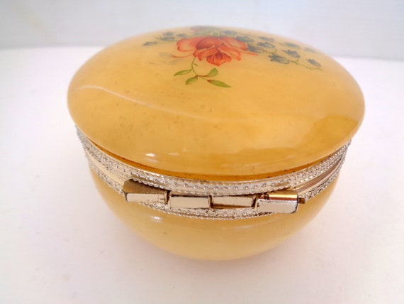 Genuine Alabaster Box Hand Carved Jewelry Box in Genuine - Etsy