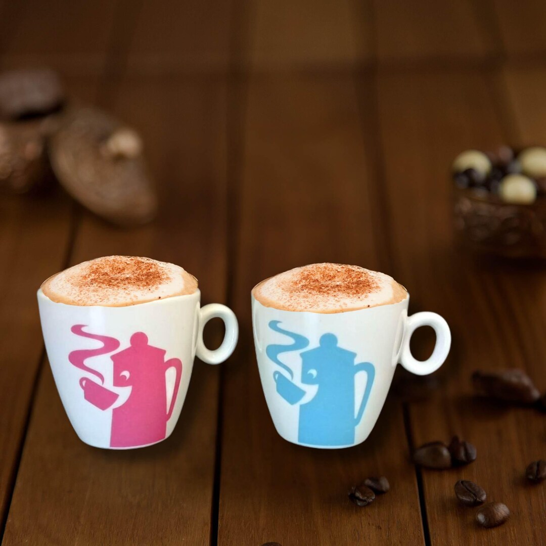 Collectible Bar Vintage Italian Bar Cups Italian Hausbrandt Pink/ Blue ...