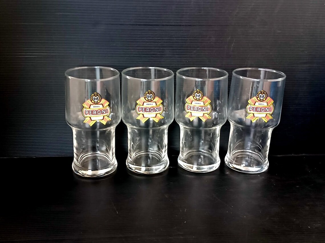 Rare Set 4 Collectible Italian Peroni 80s Glasses Italian Beer - Etsy
