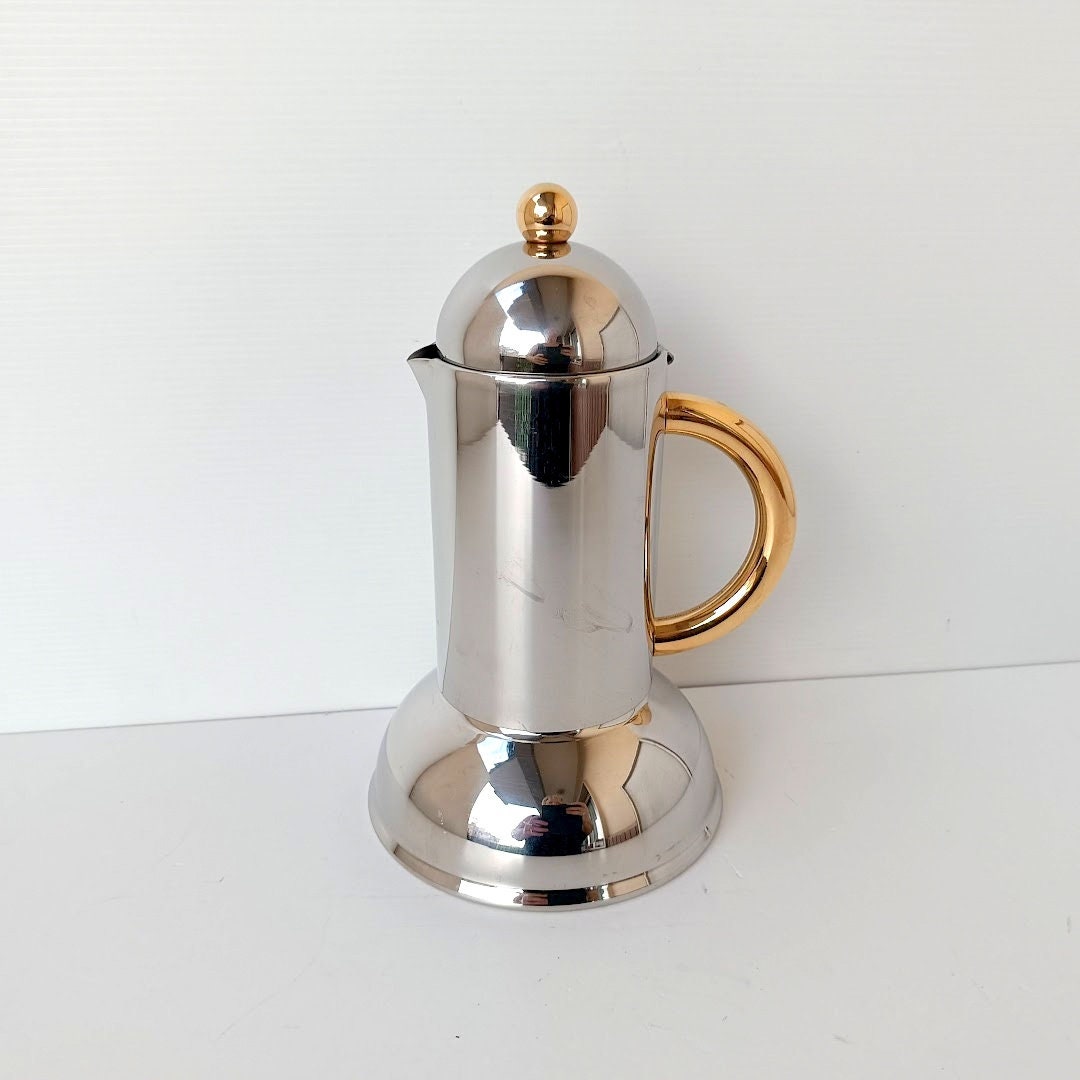Vintage Italian Inox 18/10 Moka Coffee Maker Espresso Machine 6/4 Cups ...