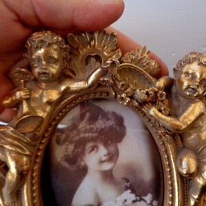 Vintage Oval Barocco Style With Cherub Triple Oval Photo Frame in Hard ...