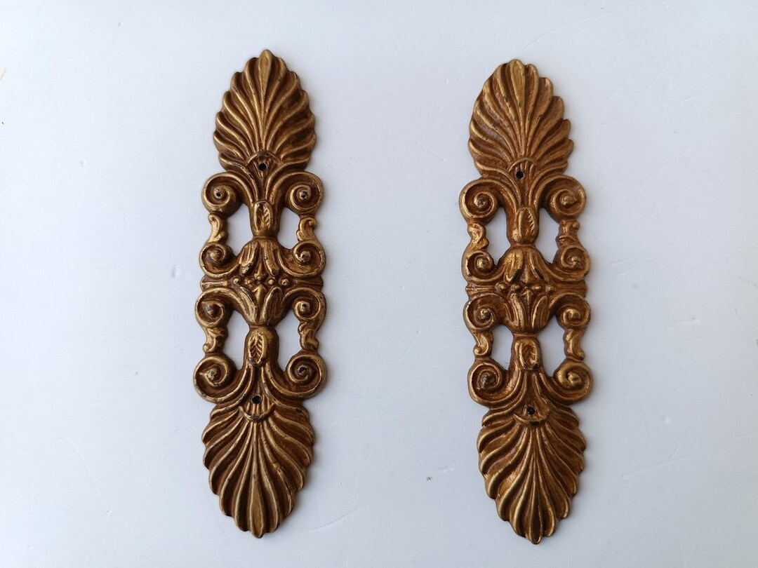 The Pair of Vintage Italy Brass Furniture Decorative Frieze, Vintage ...