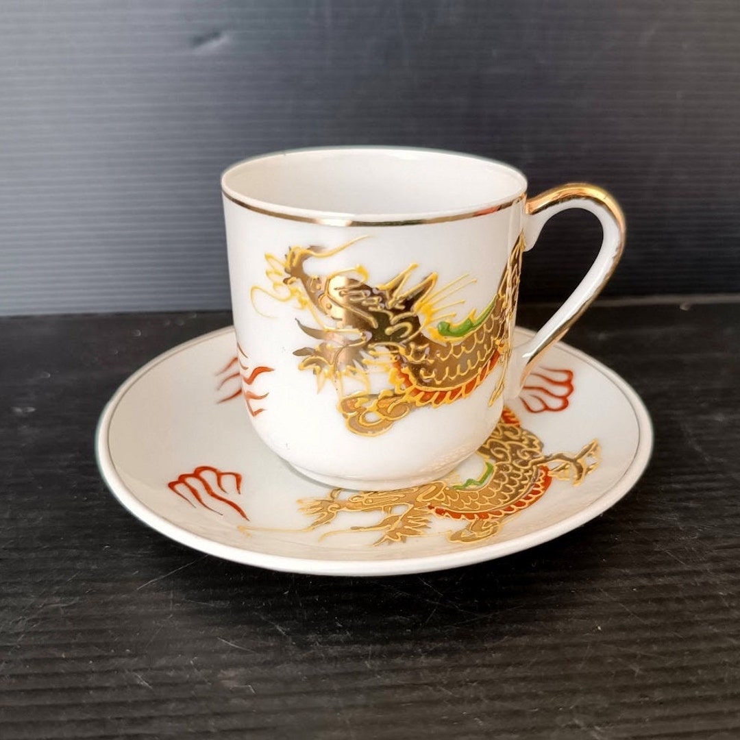 Japanese Lithophane Geisha Eggshell Porcelain Coffee and Saucer Fine ...