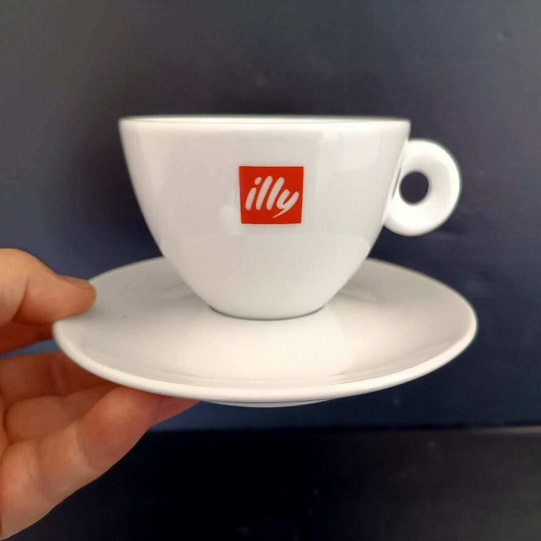 Vintage Italian Classic "illy" White Porcelain Bar's Cappuccino Cups ...