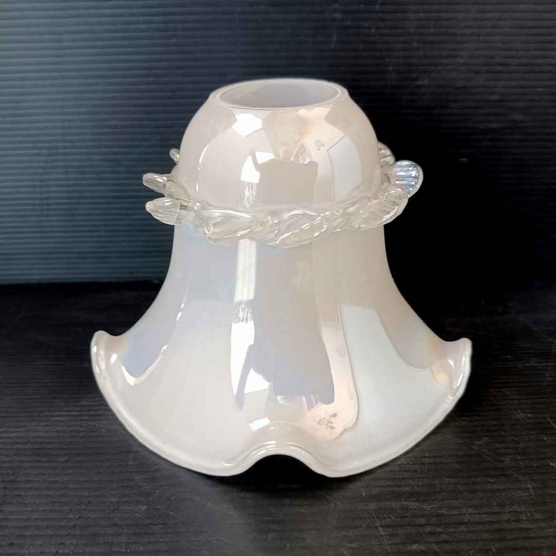 Vintage Italian Matte Glass Chandelier Lamp Replacement Parts Cup Spare ...