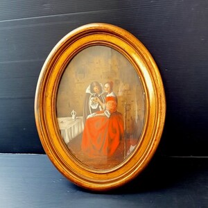 Vintage Italian Oil Painted Framed Scene of the Middle Ages, Italian ...