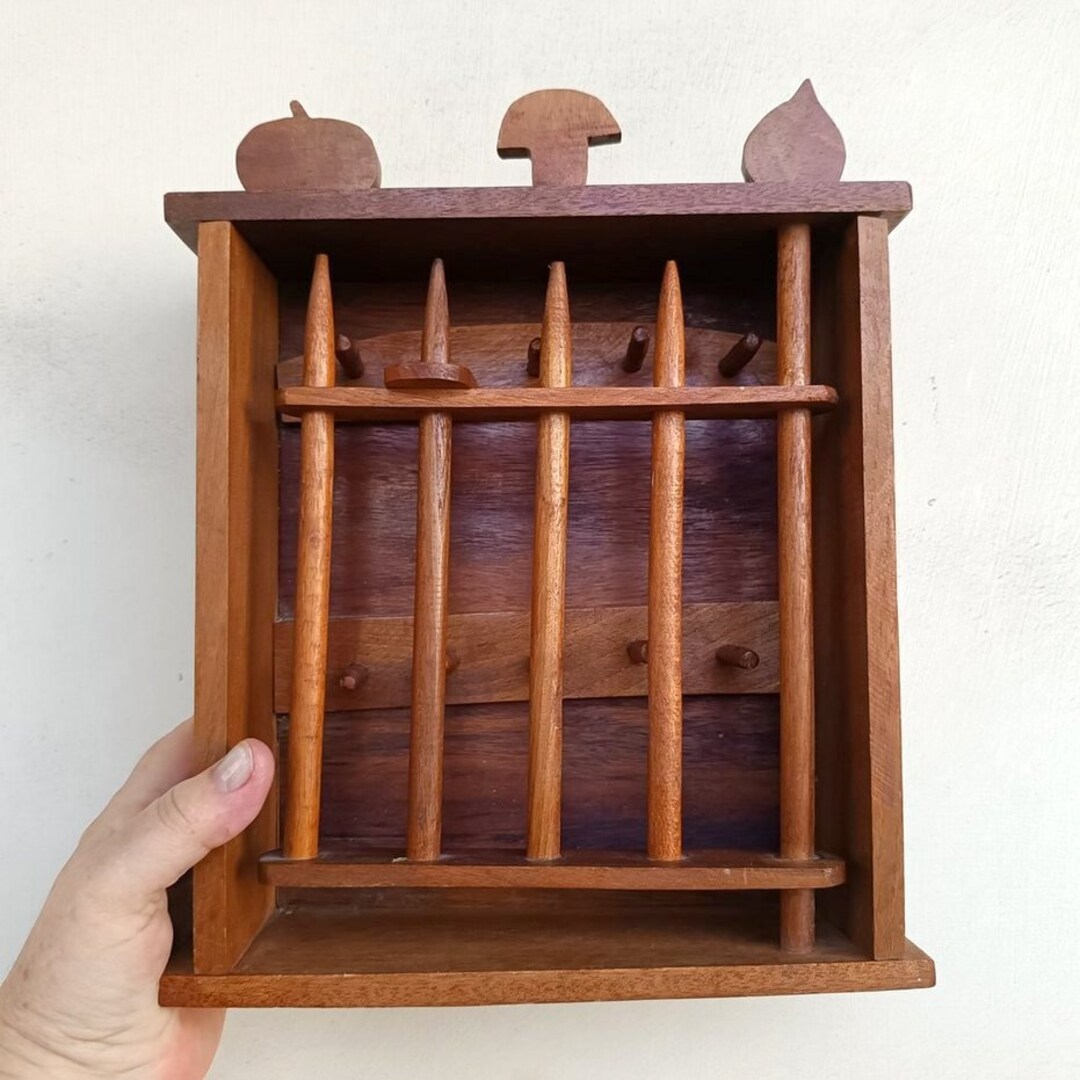 Vintage Key Keeper Box, Wooden Key Holder, Wall Mounted Key Holder, Key ...