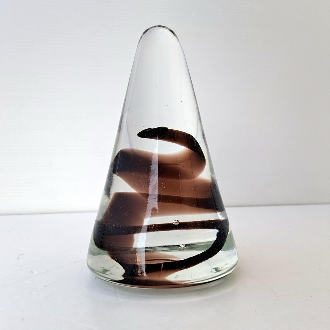 Collectible Vintage Italian Murano Paperweight – Conical Art Glass With ...