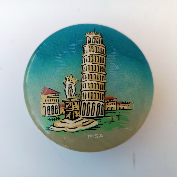 Italian Pisa souvenir Alabaster box, Hand carved Jewe… - Gem