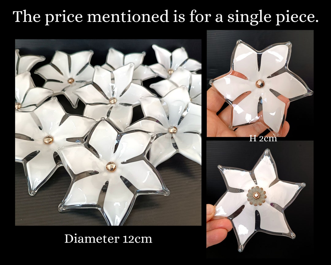 Vintage Italian Murano Blown Glass Flowers Chandelier Lamp Replacement ...