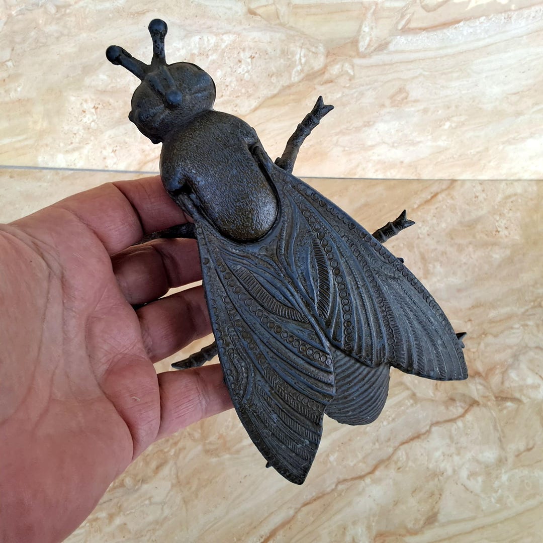 Vintage Italy Large Fly Ashtray in Brass Cast Inset Shape Antique ...