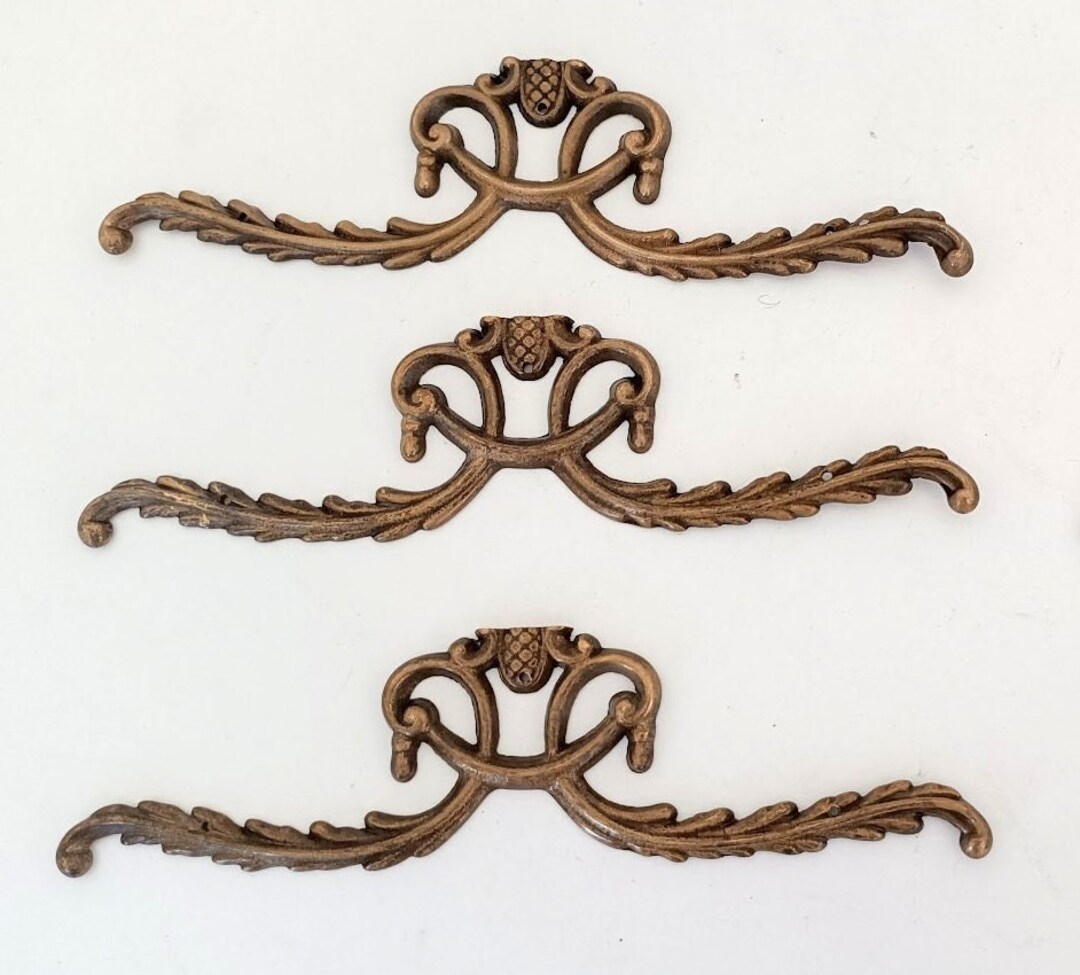 Vintage Italy Brass Furniture Decorative Friezes, Brass Ornate Frieze ...