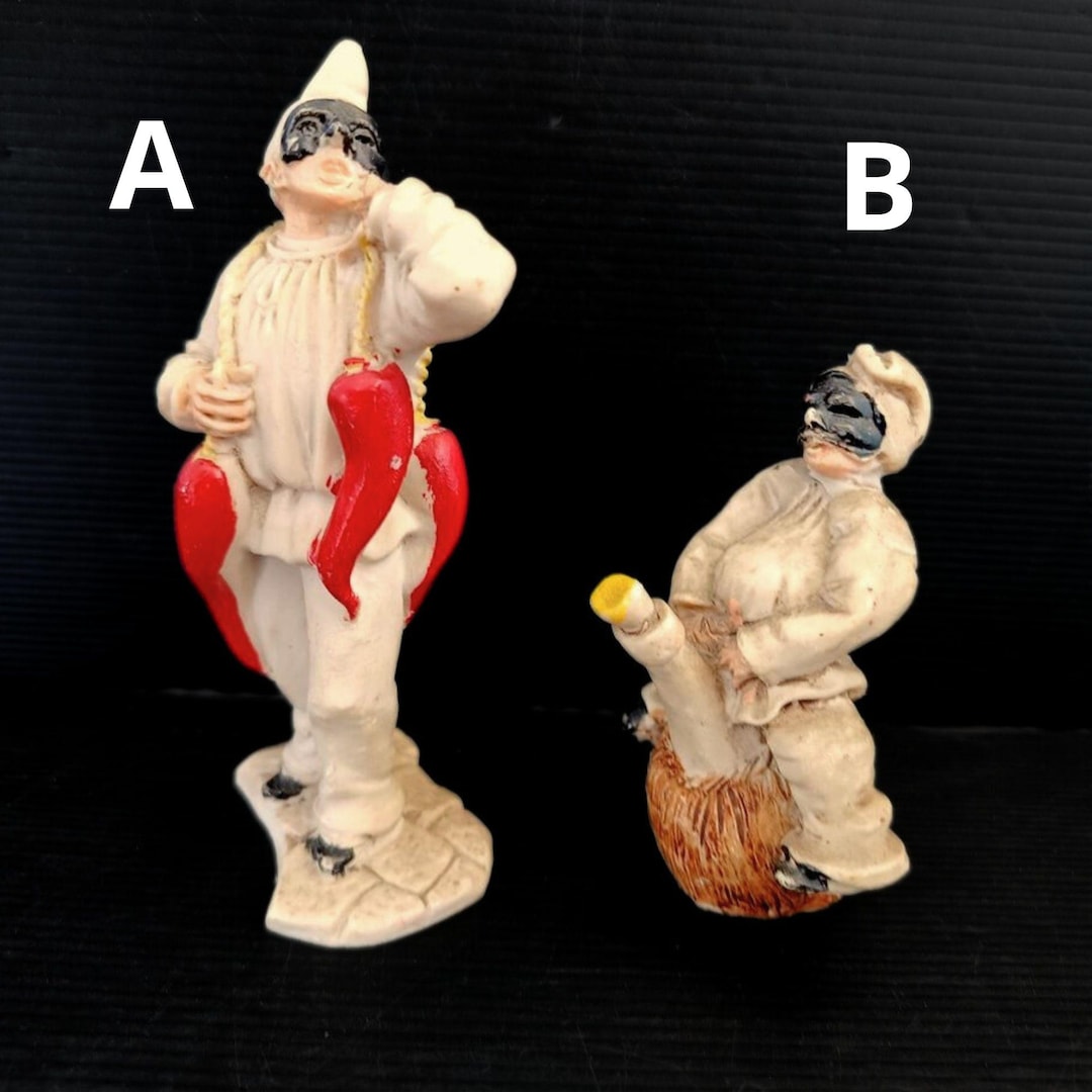 Pulcinella Craftmanship Hand-painted Resin Statue Neapolitan, Character ...