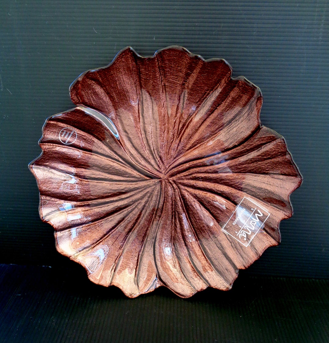 Vintage Italia Blown Art Glass Dish Monna vidrio hecho a mano tazón de ...