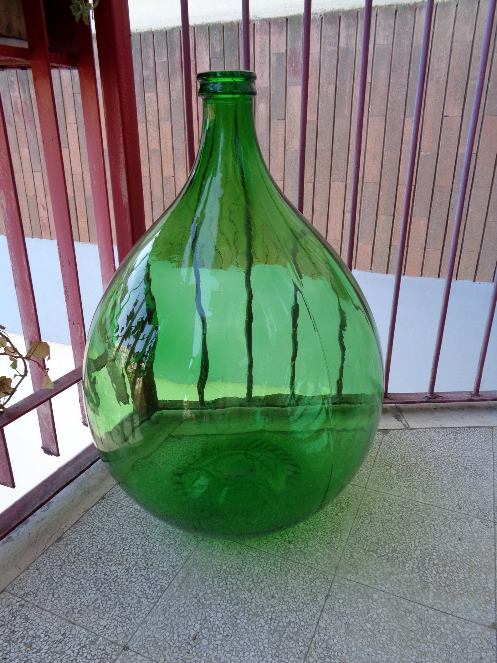 54 Lt Vintage Italian Green Glass Gigantic Wine Jar Old Italy | Etsy