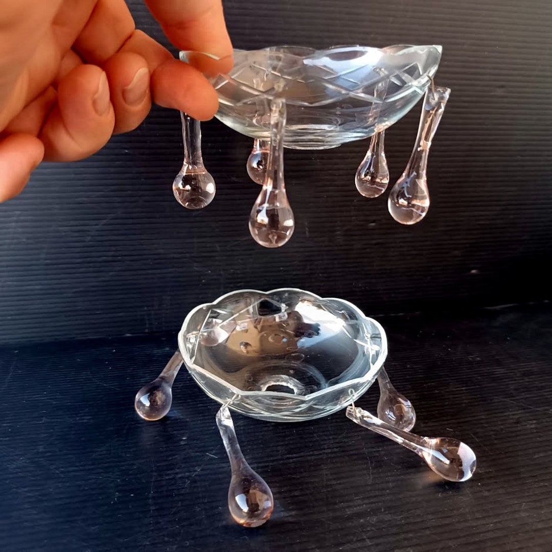 Vintage Italian Bobeche Glass Crystal Parts Chandelier Teardrop Spare ...