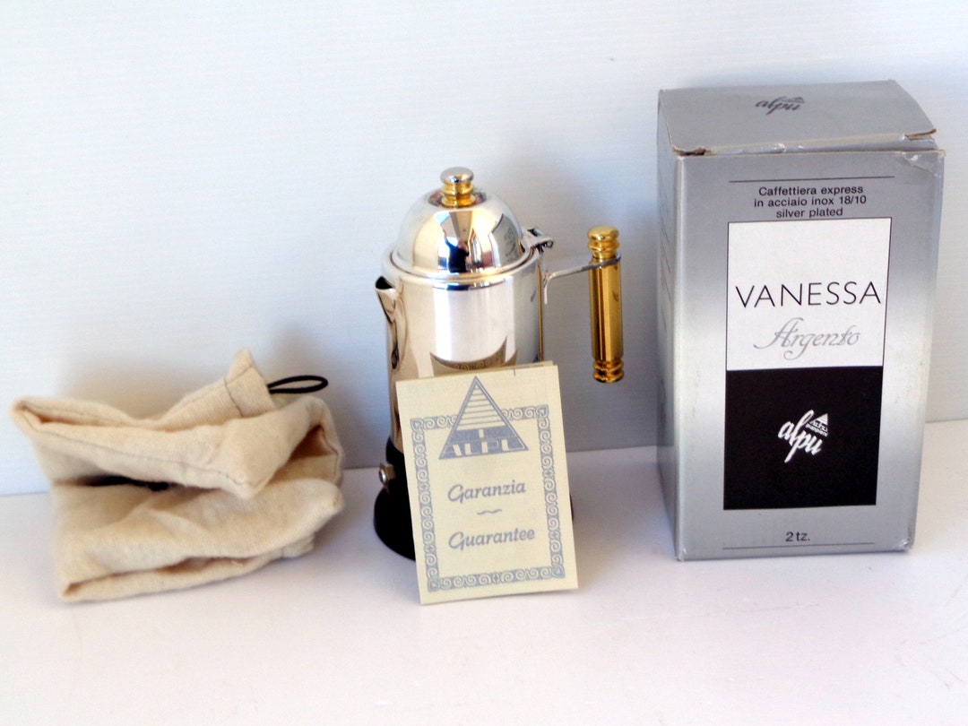 Vintage Italian Espresso Silver Plated 2/4 Cups Coffee Maker Moka ...