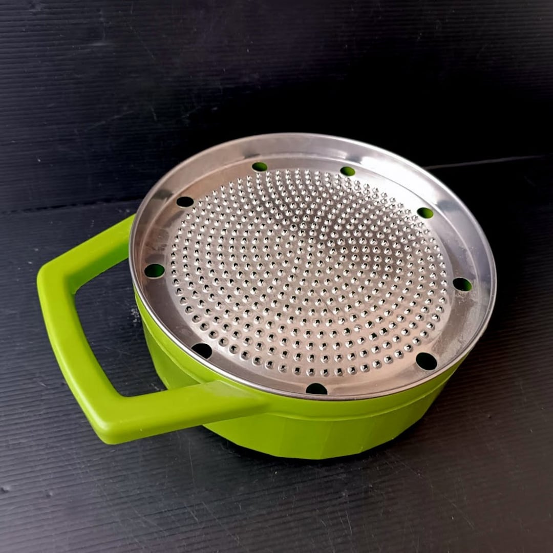 Vintage 1970s Italian Round Steel Cheese Grater Box for Parmesan Cheese ...